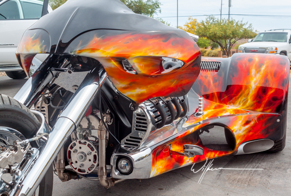 Shawn Wilken | v8 trike on fire